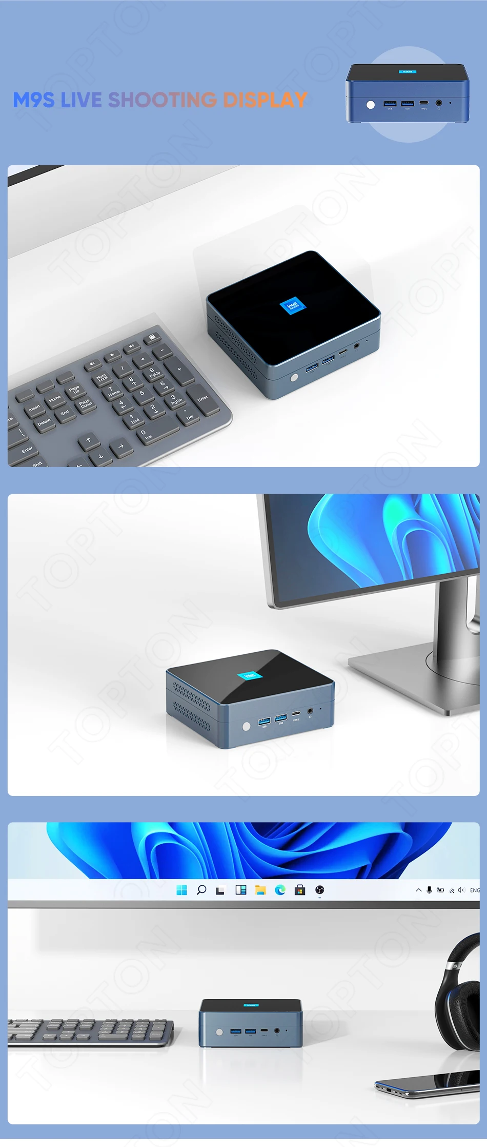 Topton M9S Mini PC - Powerful Intel I3 N305 Office Computer