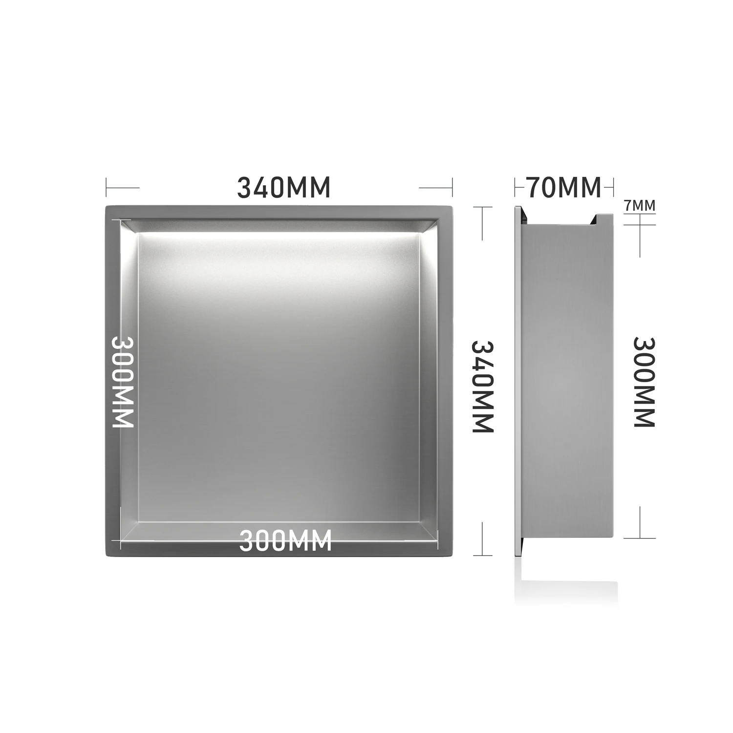 Hot Sale Brushed Stainless Steel 12x12" Square Shower Niche Wall ...