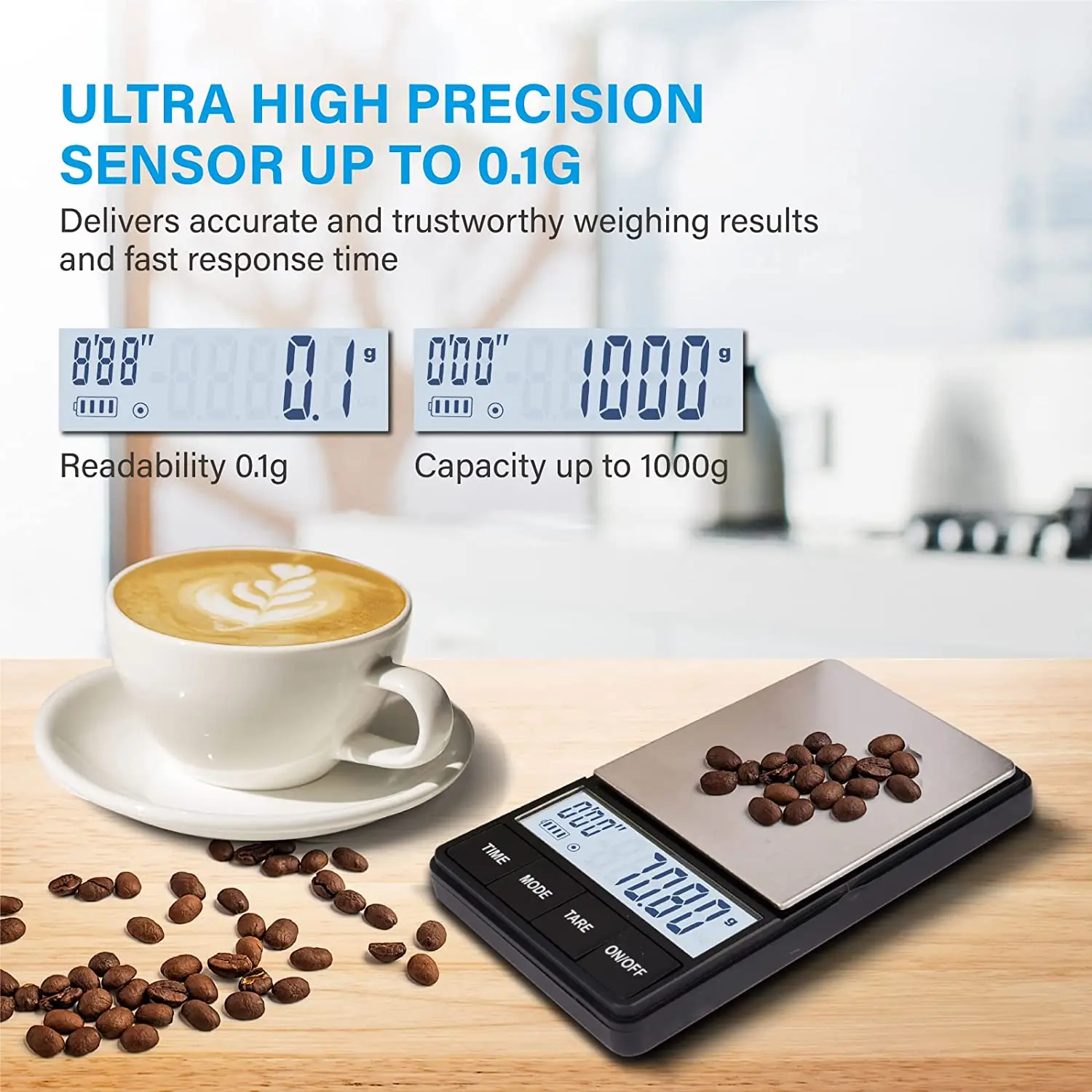 Digital Espresso Coffee Scale with Automatic Timing1000g/0.1for ...