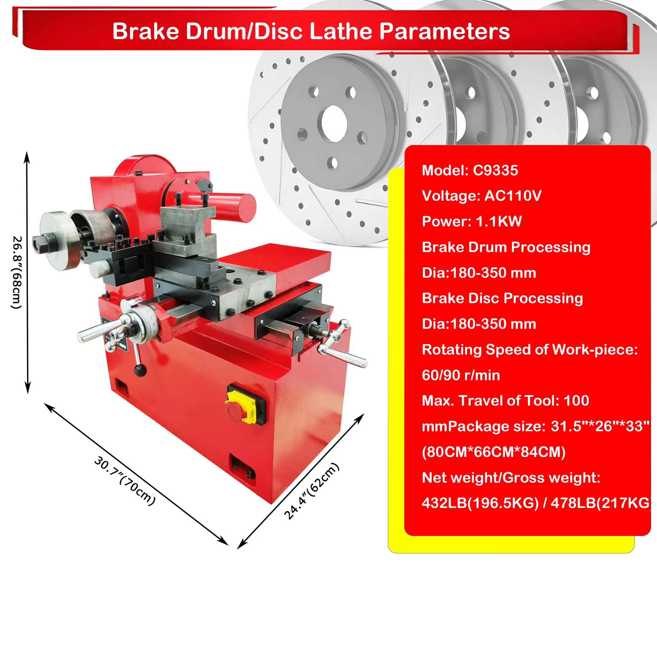 Alibaba.com: C9335 Car Motorcycle Brake Lathe Machine for drum cutting ...
