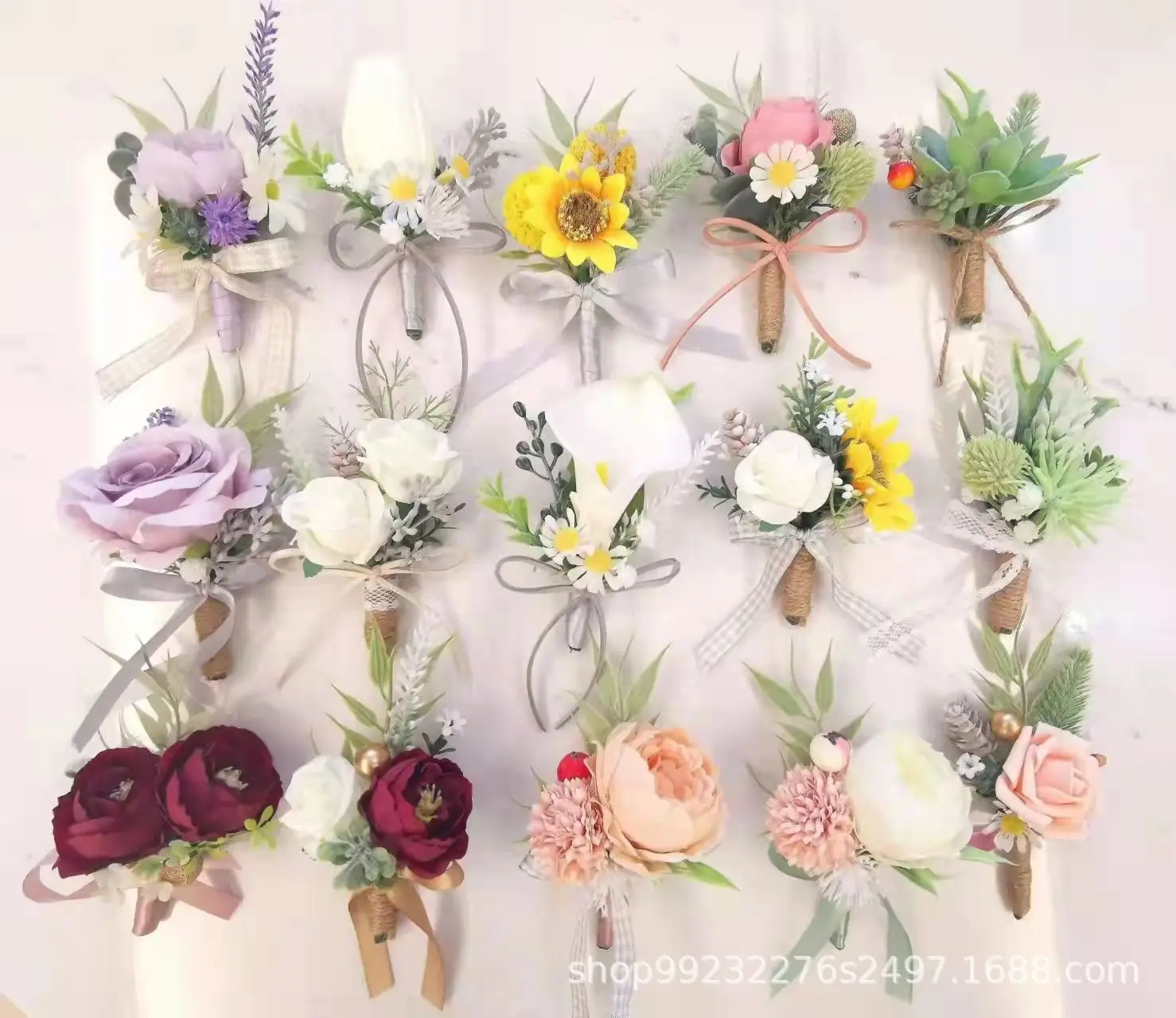 Handmade Small European Style Artificial Rose Corsage Wrist Flower Hot ...