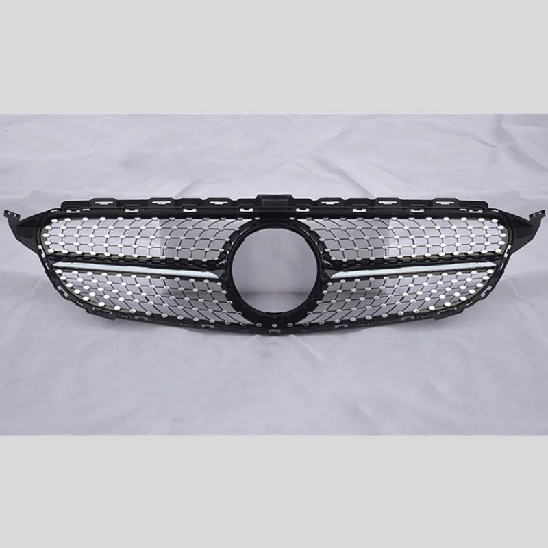 Diamond Grille For Mercedes Benz W205 Silver Black Grill For Benz C ...