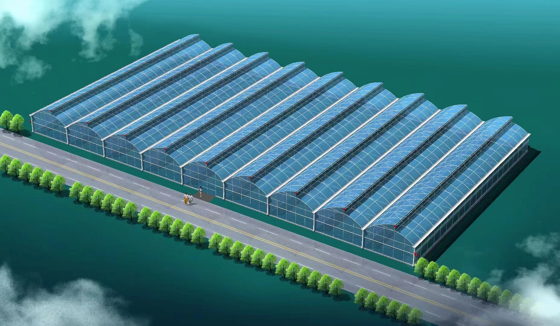 Agricultural Sawtooth Passive Solar Greenhouse - Buy Greenhouse green ...