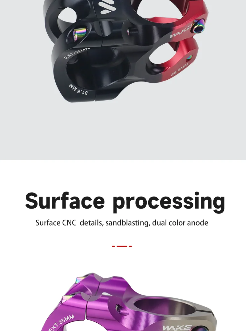 Colorful Bicycle Handlebar MTB Stem - Short Riser 31.8mm