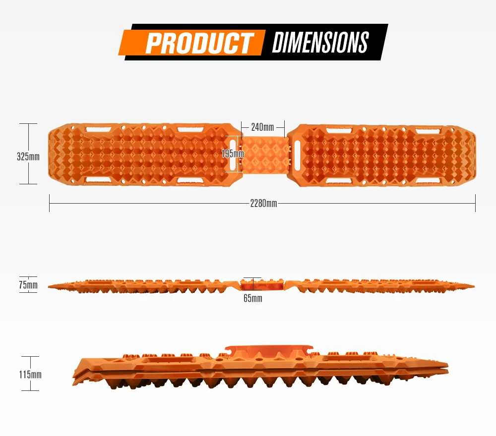 BUNKER INDUST 20T Orange Recovery Tracks - Durable & Versatile