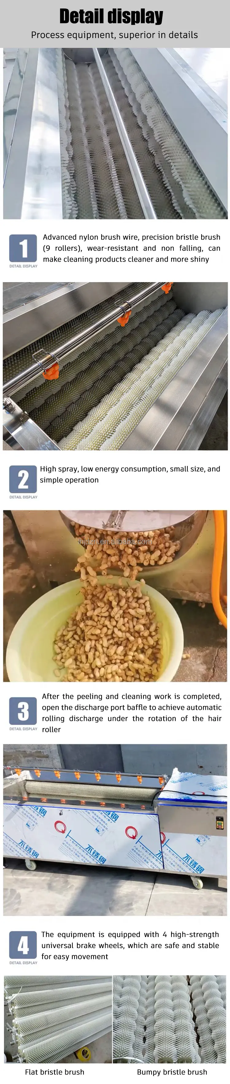 Seafood Process Equipment Scallop Oyster Mussels Brush Cleaning Machine ...