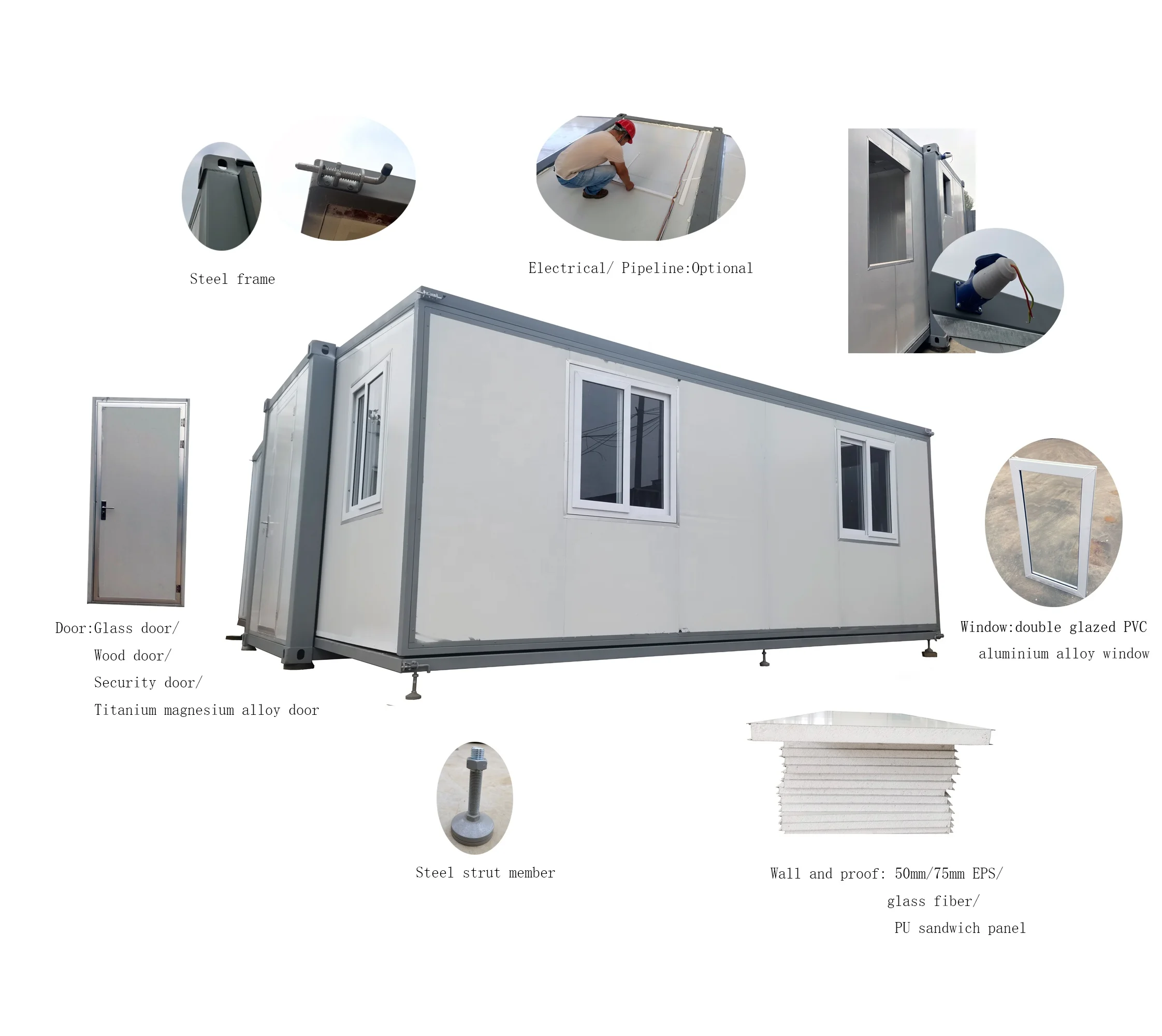 Portable Folding 20ft & 40ft Expandable Container Houses Temporary ...