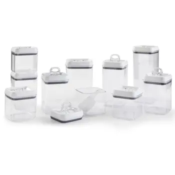 10 Pack Flip-top Food Storage Containers With Scoop And Labels Dry ...