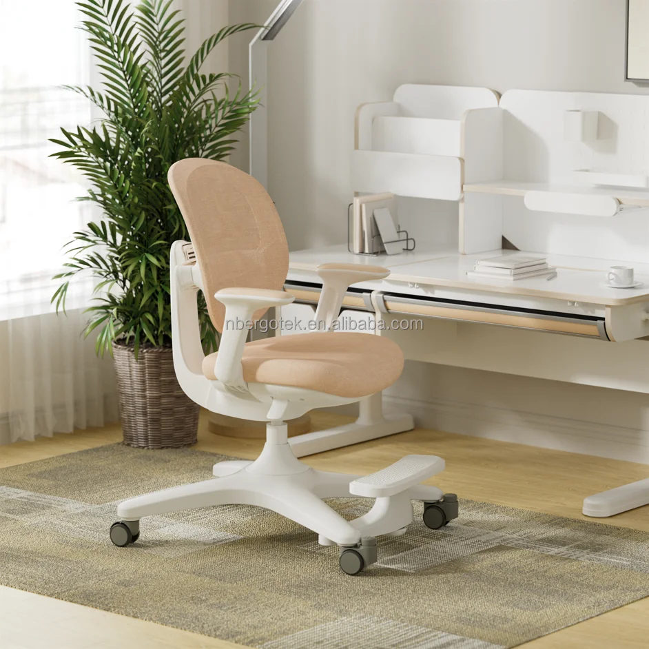 Ergonomic Wood Children's Learning Desk Chair Set with Shelf