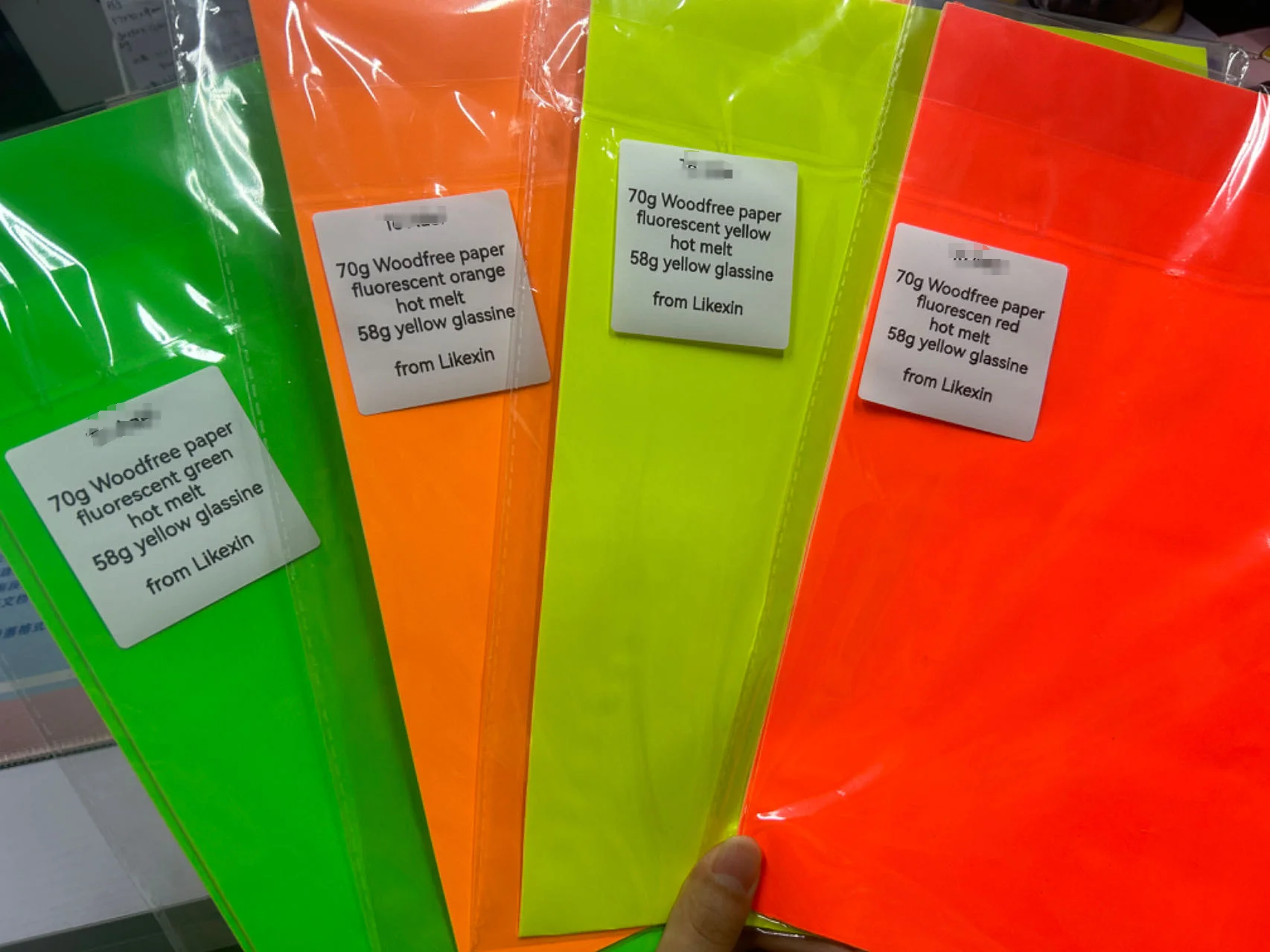 70g Fluorescent Paper Red/green/orange/yellow Self Adhesive Jumbo Paper ...
