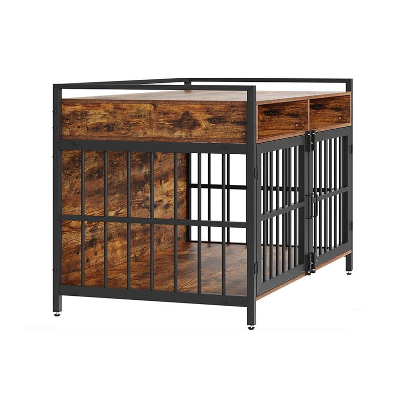 Modern Farmhouse Styled Custom Dog Kennel Strong Iron Tube Board ...