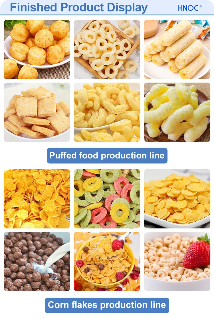 Hnoc Breakfast Cereal Organic Puffed Cornflake Make Machine Small Maize Corn Flake Production ...