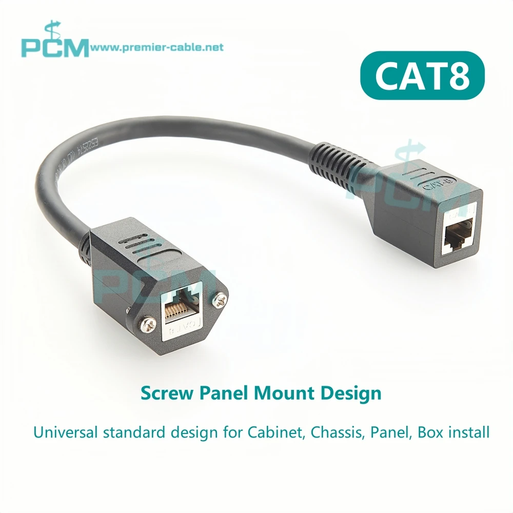 Screw Panel Mount CAT8 Female to Female Extender Cable SFTP Ethernet ...