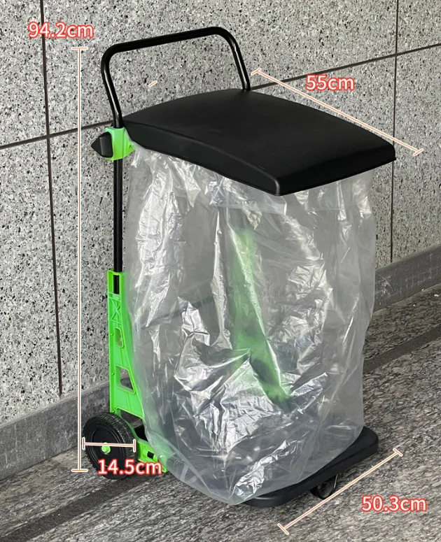 80L Multi-function Garden Rubbish Cart Outdoor Leaf Cart with Plastic ...