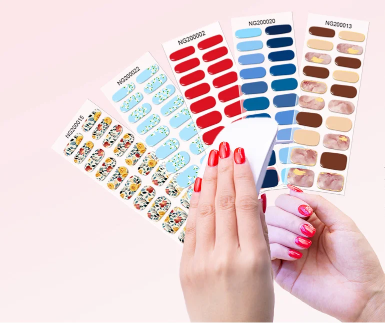 Wholesale 3d Mixed Designs Uv Lamp Gel Nail Sticker Good Quality Semi ...