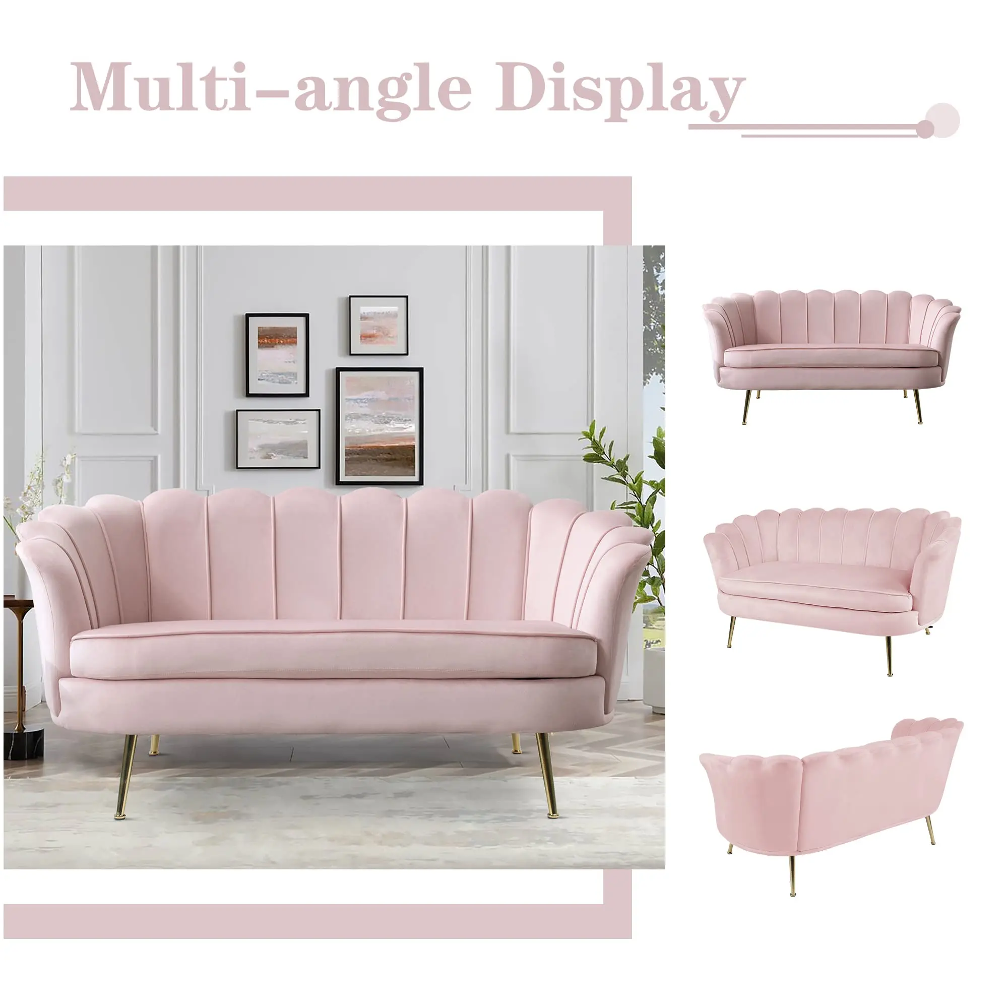 Cheap Price Nordic Style Modern Two Seater Loveseat Shell Sofa Wedding ...