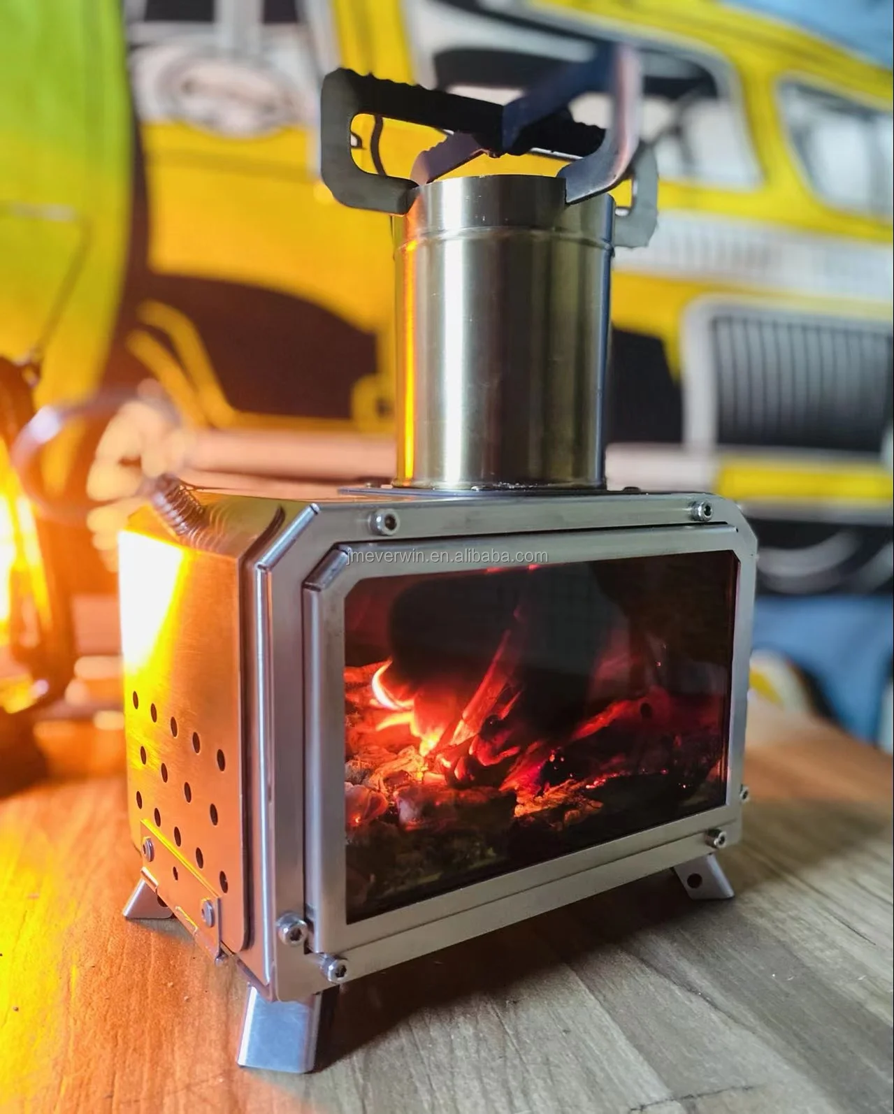 Detachable Rectangle Stainless Steel Outdoor Bonfire Stove Camping Fire ...
