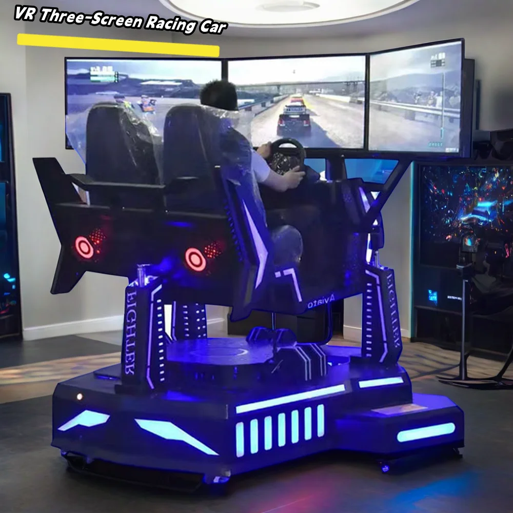 Exciting Simulator 3 Screen VR Car Racing Driving Video Arcade Game ...