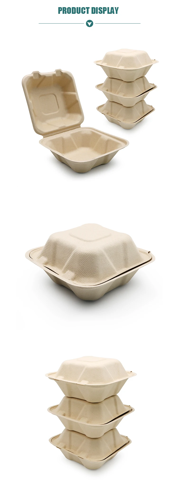 Factory Customized Compostable Pulp Take Out Boxes Biodegradable ...