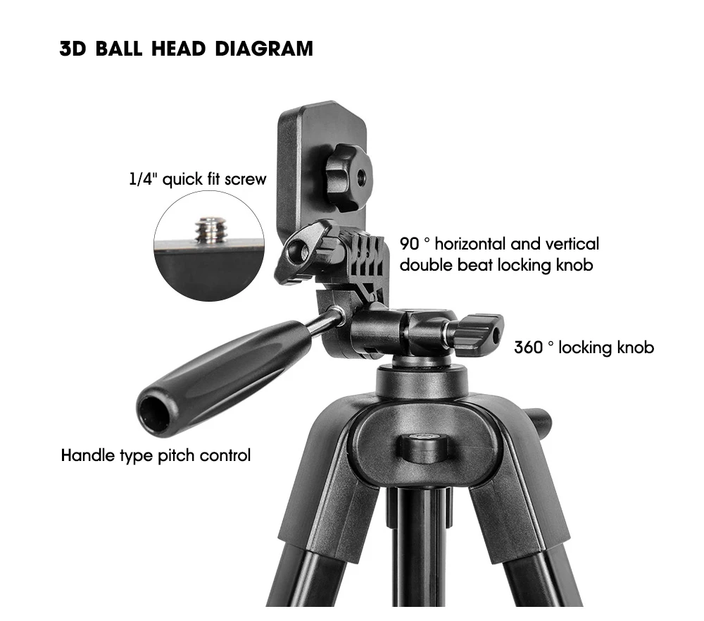 Lightweight Portable Extendable Tripod - Perfect for Cameras