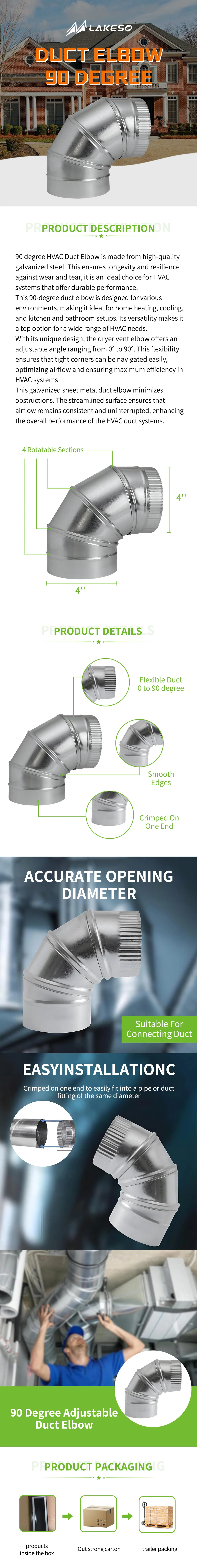 Hvac Oem Factory Adjustable Duct Elbow 90 Degree Gauge Duct Connector ... Hvac Oem Factory Adjustable Duct Elbow 90 Degree Gauge Duct Connector ...