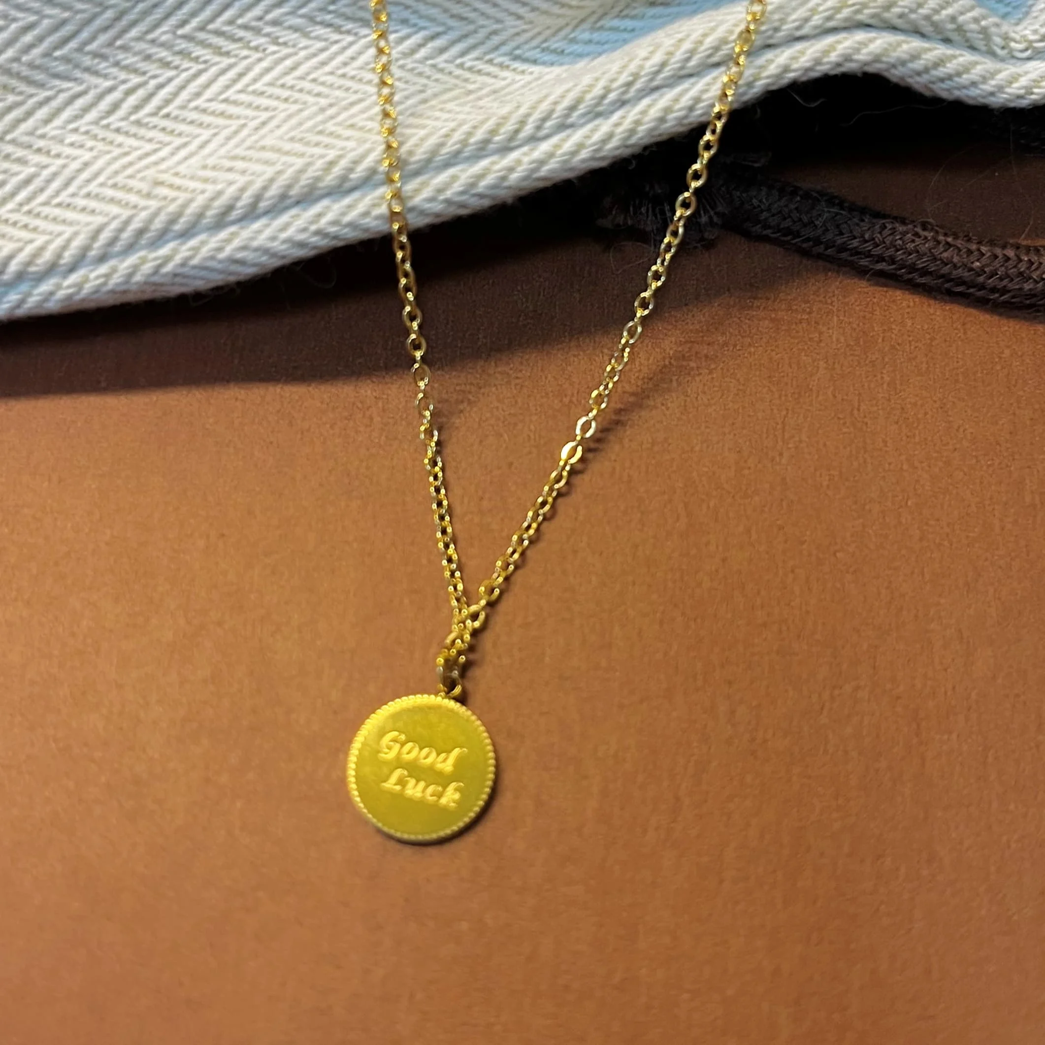 Wave Circle Brand Pendant Letters Good Luck Pendant Titanium Steel ...