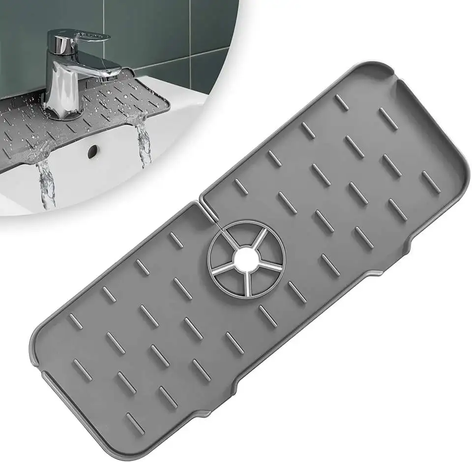 Hot Sale Faucet Absorbent Mat Sink Splash Guard Silicone Faucet Splash ...