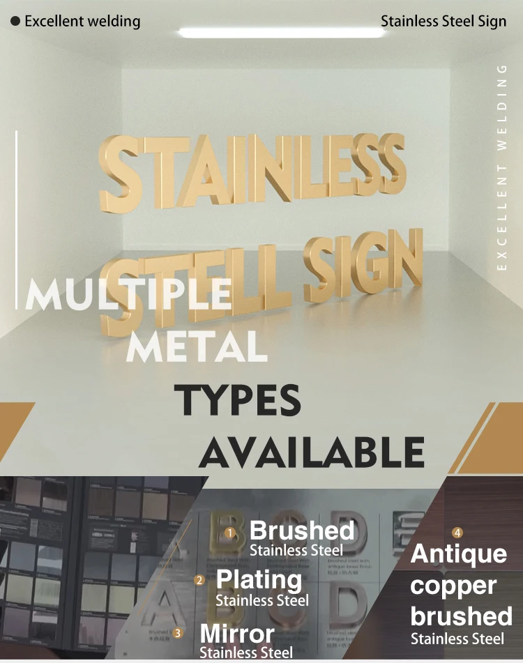 Custom Laser Cut Stainless Steel Wall Mount Signage