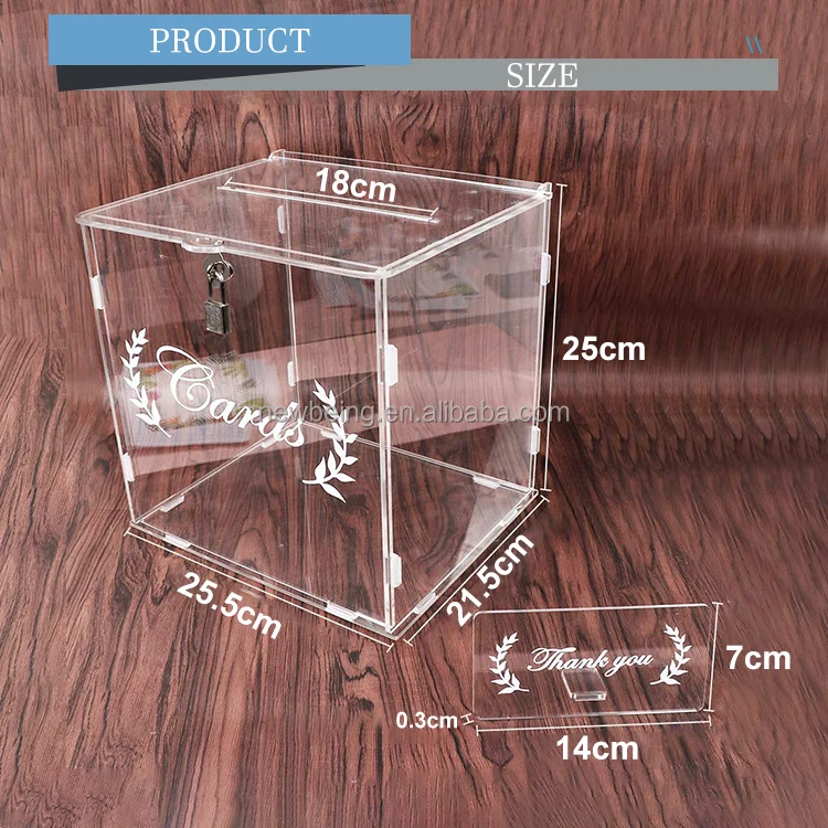 Anniversary Birthday Graduation Decorations Acrylic Card Box Clear ...