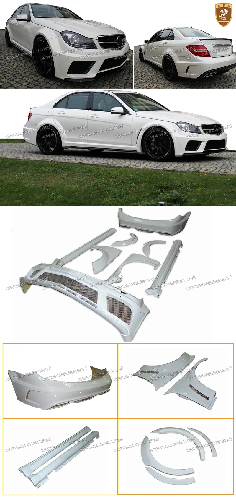 Mercedes-benz C-Class C63 AMG W204 Wide Body Kit 2012-2014