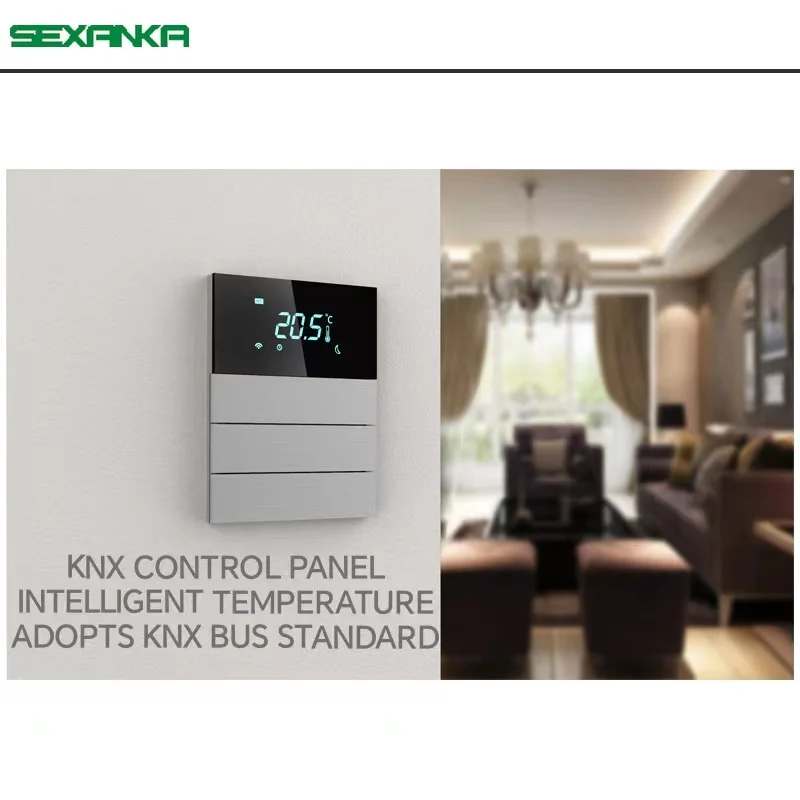 Sexanka Knx Smart Automation System Hotel Wall Switch Intelligent Tremperature Control Push ...