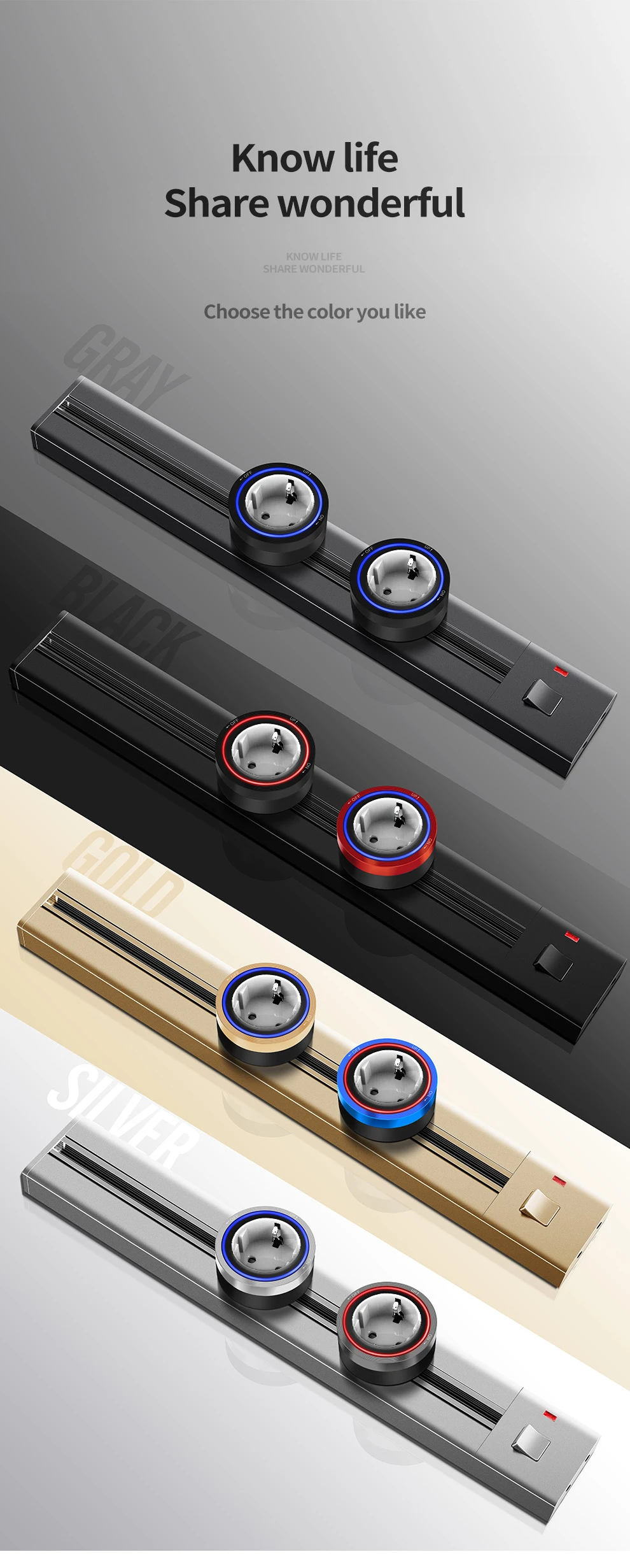 Universal Multi Smart Office Desk Power Rail Track System