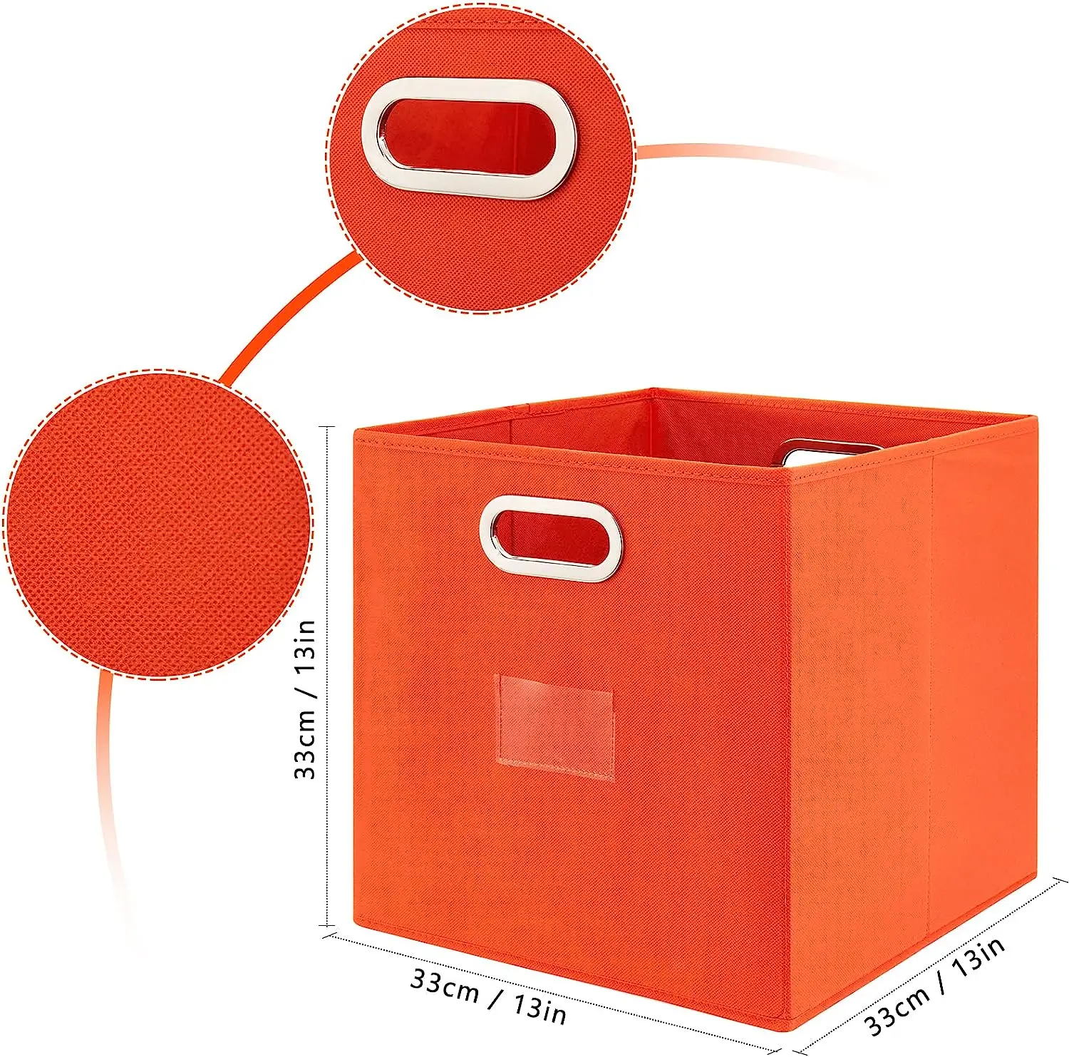 Modern Design Square Storage Box With Metal Handle Printed Non-woven ...