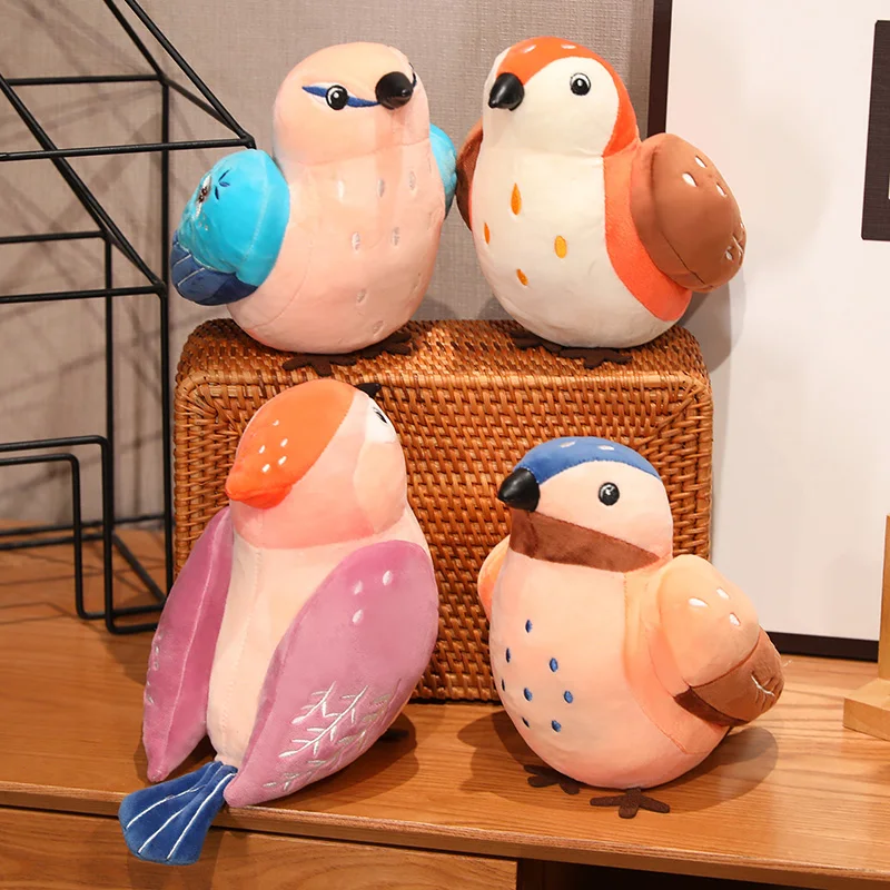 Custom Plush Sparrow Toy Simulation Bird Plush Toy Soft Nursery Toy ...