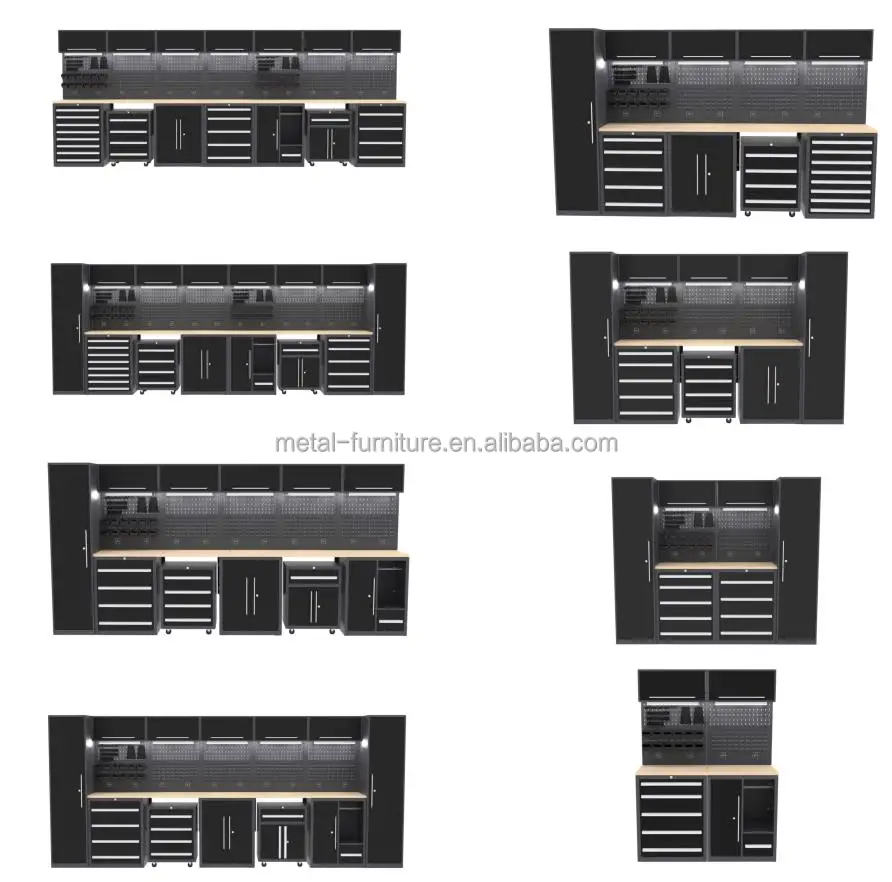 Heavy Duty Workshop Workstation Modular Workbench Tool Cabinet Garage ...