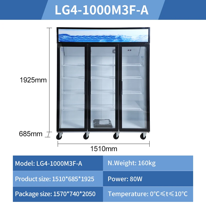 Commercial Appliance Upright Freezer 1000l Freezer Vertical Showcase ...