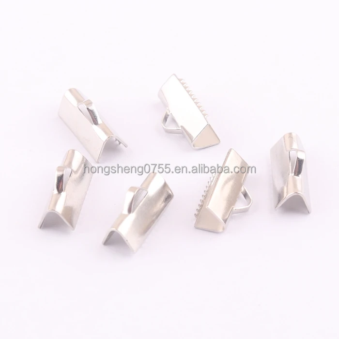13mm Brass Metal Webbing End Clamp Clip For Jewelry Accessories Lanyard ...