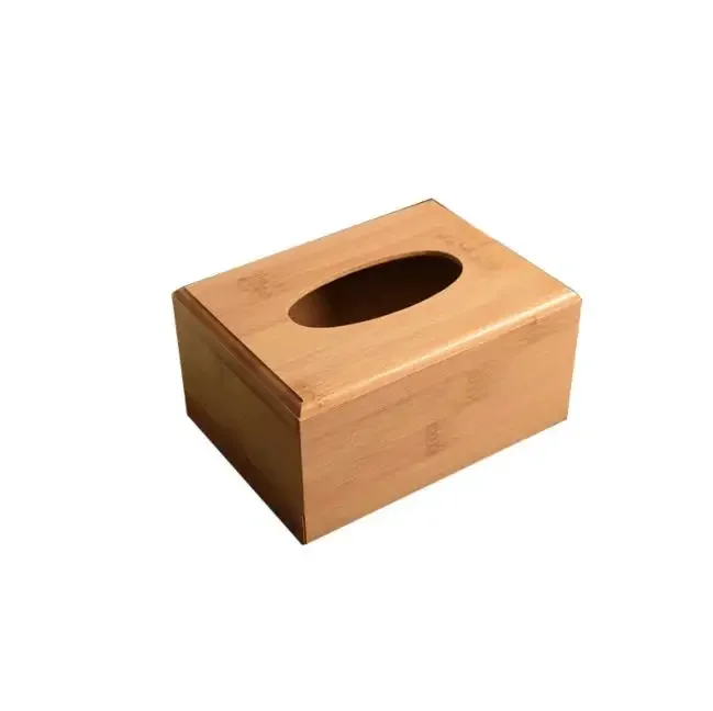 Bamboo And Wood Pull-out Tissue Box Pull-up Cover Family Dining Table ...