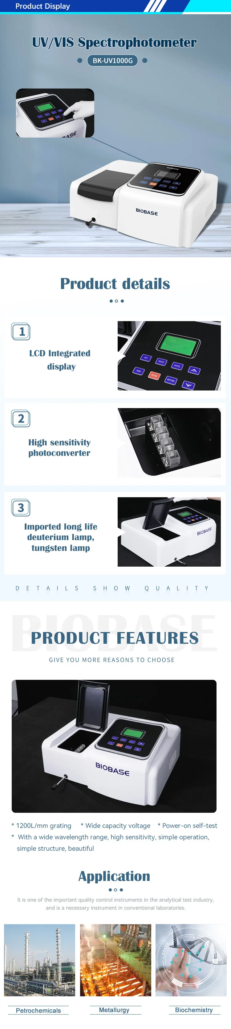 BIOBASE UV/VIS Spectrophotometer - Precision for Biochemistry