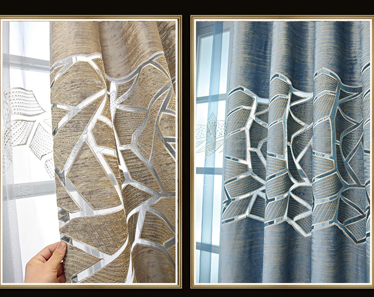 Wholesale Modern Luxury Window Drapes with Laser Embroidery