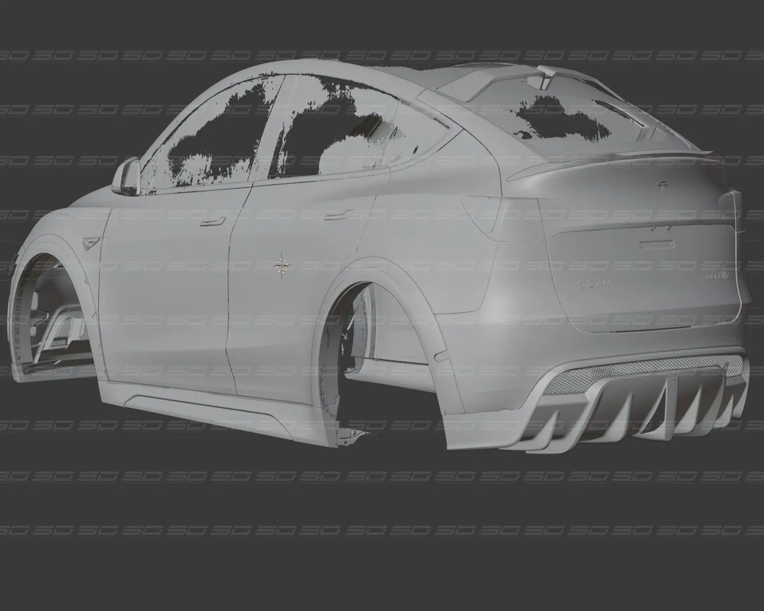 Wide Body Style Dry Carbon Fiber Bodykit Rear Bumper Lip Diffuser For ...