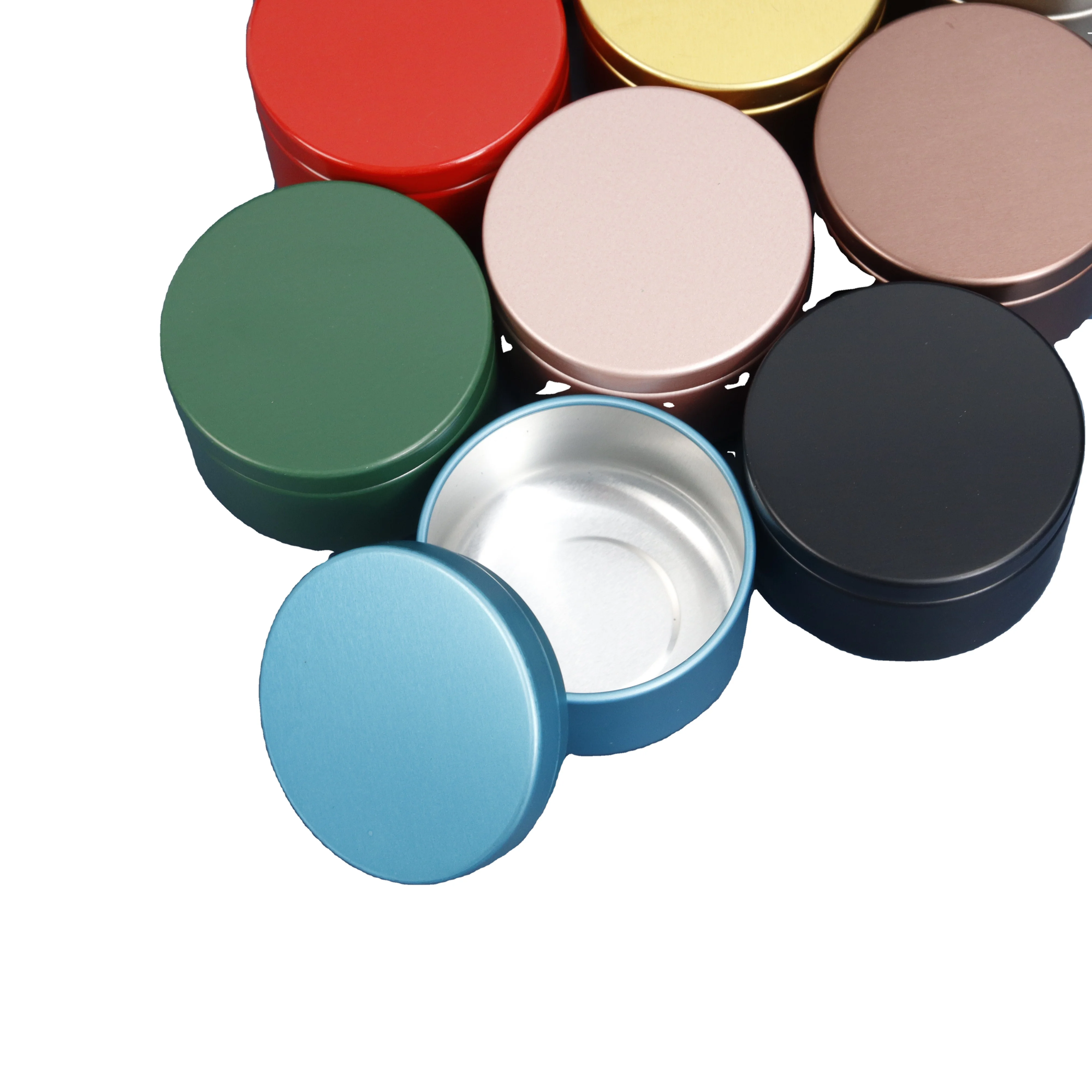 1oz 7oz 8oz metal aluminum canld tin jars cheap price round metallic ...
