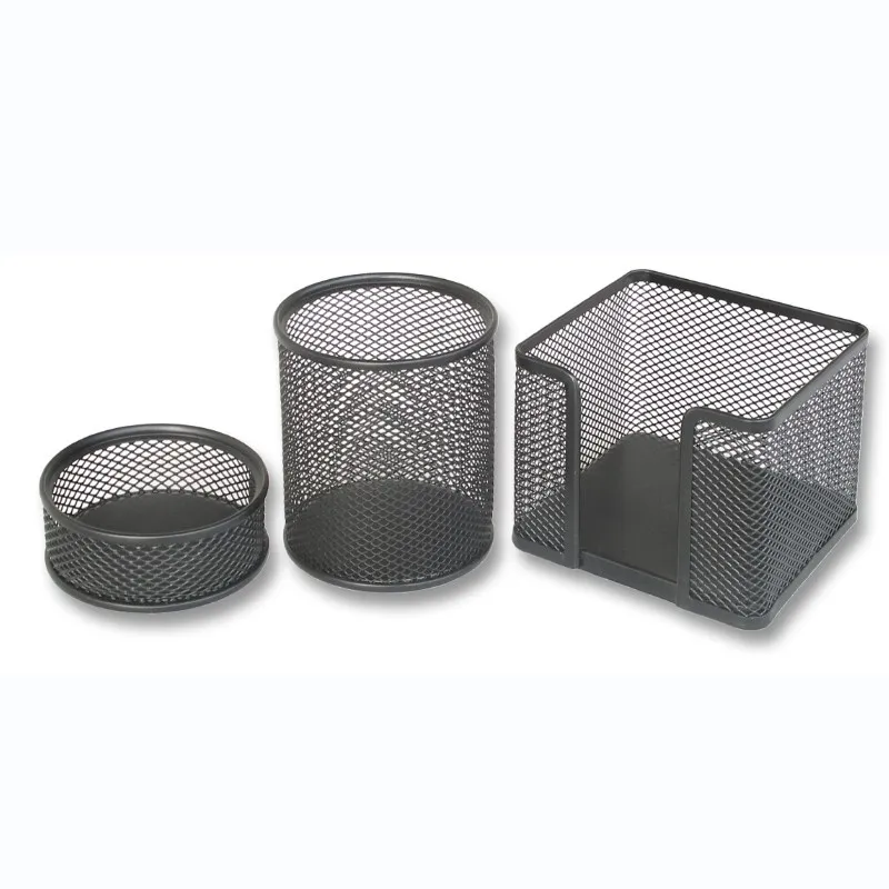 Black Business Office Table Organizer Desk Accessories Metal Mesh ...