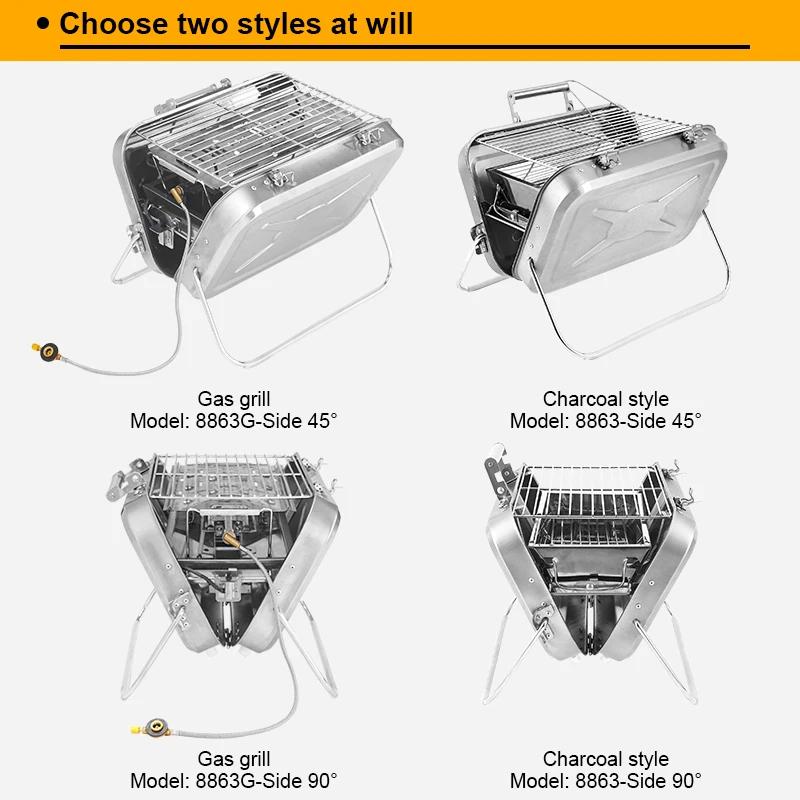 Commercial Korean Briefcase Barbecue Table Grill Folding Stainless ...