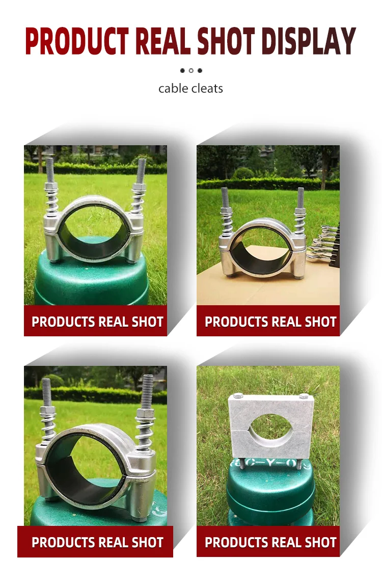 Two Bolt Cable Cleats Trefoil Clamp High Voltage Aluminum Power Cleat ...