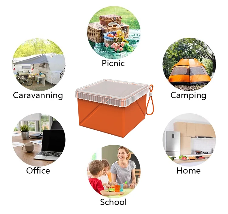 Silicone Folding Lunch Box Refrigerator Storage Microwave Heating ...