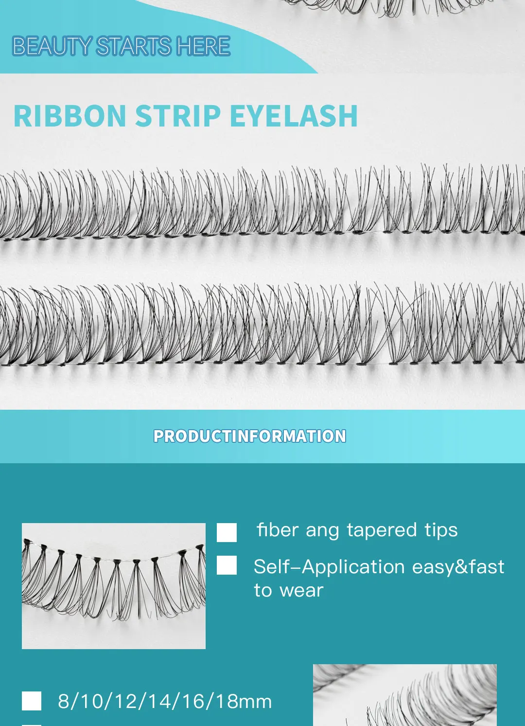 New 10d Comfortable Wearing Cluster Eyelash Ribbon 8-16 Mm Natural ...