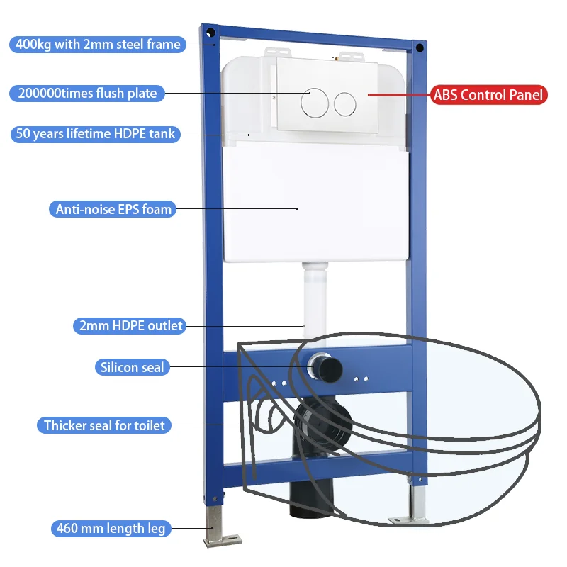 Concealed Cistern Toilet Modern Style Elongated Bowl Made Of Ceramic ...