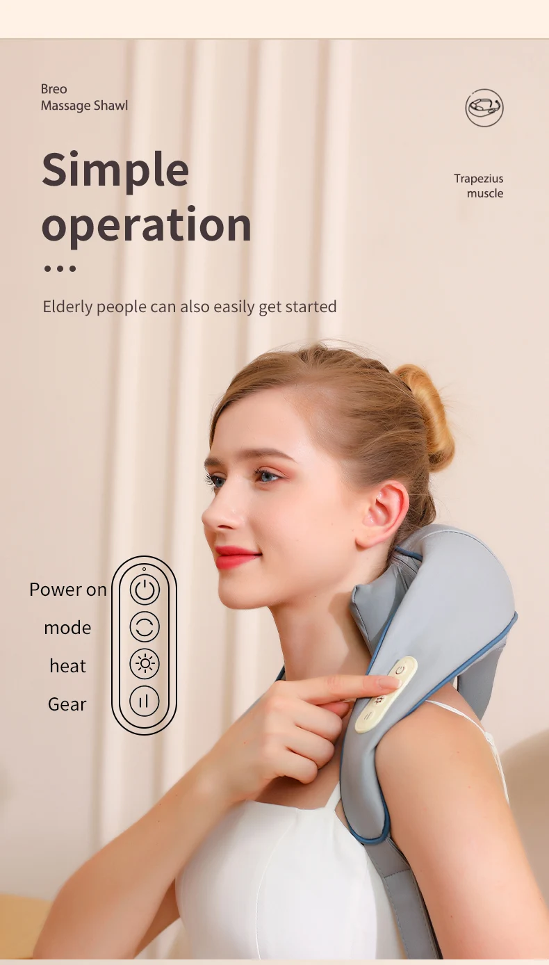 Deep Tissue Intelligent Brushless Motor Massager for Shoulders