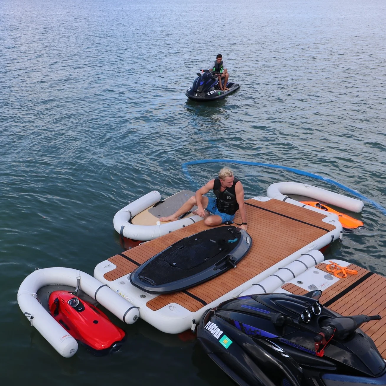 Jet Ski Teak Drop Stitch Sunbathing Yoga Water Pontoon Platform ...